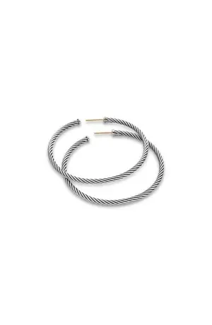 David Yurman Large Cable Hoop Earrings