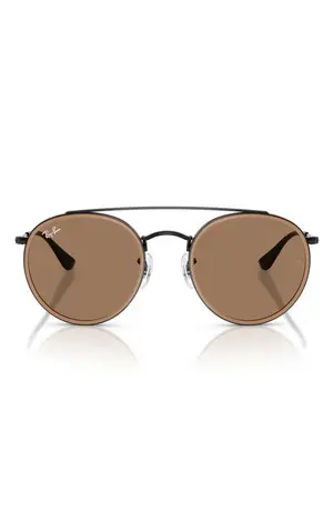 Ray-ban Hexagonal Flat Lenses Sunglasses - Black/brown