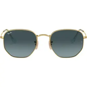 Ray-ban 51mm Geometric Sunglasses - Gold/blue Gradient