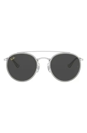 Ray-ban Ray-Ban Hexagonal Flat Lenses Sunglasses Silver/ Dark Grey