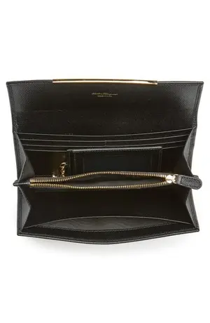 FERRAGAMO Icona Clip Continental Wallet - Nero