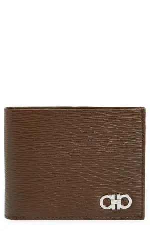 FERRAGAMO Revival Leather Wallet Brown Nero