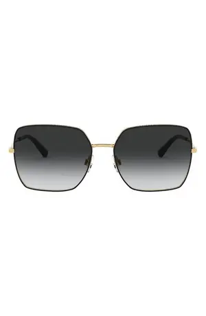 Dolce & Gabbana 57mm Square Sunglasses - Gold Black