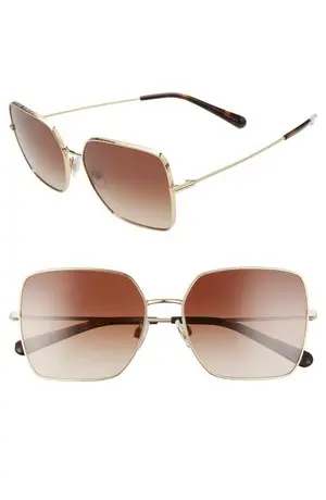 Dolce & Gabbana 57mm Square Sunglasses Gold/ Brown Gradient