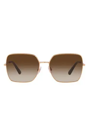Dolce & Gabbana 57mm Square Sunglasses Pink Gold/ Gradient Brown