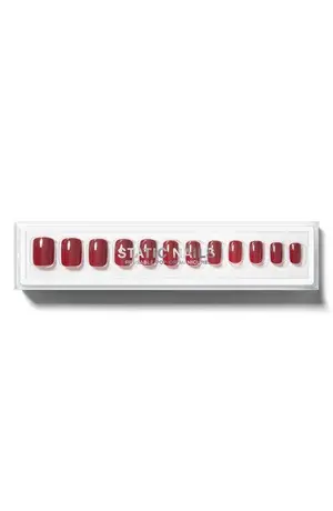 STATIC NAILS Square Pop-on Reusable Manicure Set Cherry Liquor