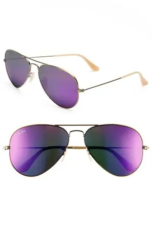 Ray-ban Ray-Ban 58mm Aviator Sunglasses Bronze/ Violet Mirror