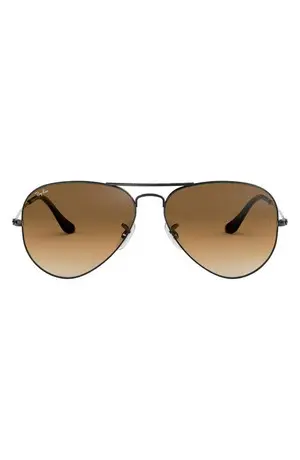 Ray-ban Ray-Ban 58mm Aviator Sunglasses Brown Gradient