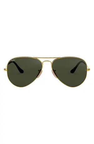 Ray-ban Ray-Ban 58mm Aviator Sunglasses Gold/ Dark Green