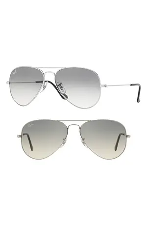 Ray-ban Ray-Ban 58mm Aviator Sunglasses Gradient Smoke