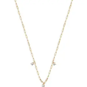 Argento Vivo Cubic Zirconia Station Necklace - Gold