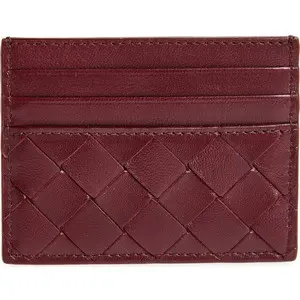 Bottega Veneta Intrecciato Leather Card Case - 2247 Barolo-gold