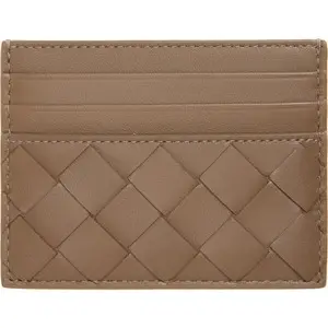 Bottega Veneta Intrecciato Leather Card Case - Pinecone-gold