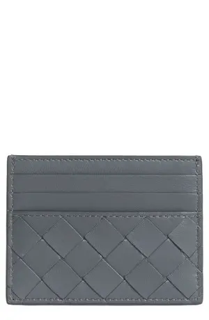 Bottega Veneta Intrecciato Leather Card Case Thunder-gold