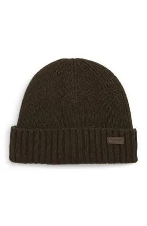 Barbour Carlton Wool Blend Beanie - Dark Green