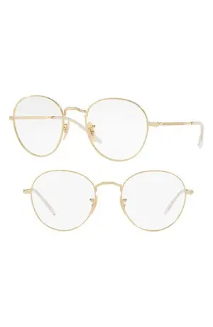 Ray-ban Round Frame Optical Glasses - Gold