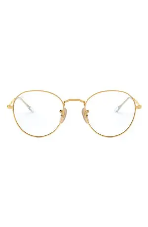 Ray-ban Ray-Ban 49mm Round Frame Eyeglasses Gold