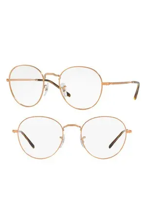 Ray-ban 49mm Round Frame Eyeglasses - One-color