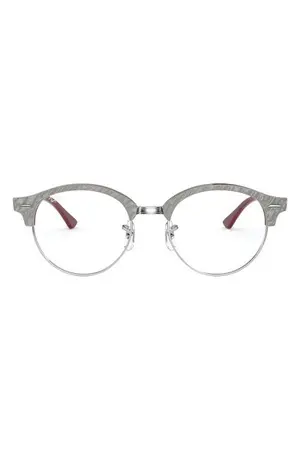 Ray-ban 47mm Round Frame Optical Glasses - Top Grey