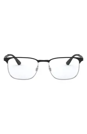 Ray-ban 54mm Rectangle Eyeglasses - Silver/black