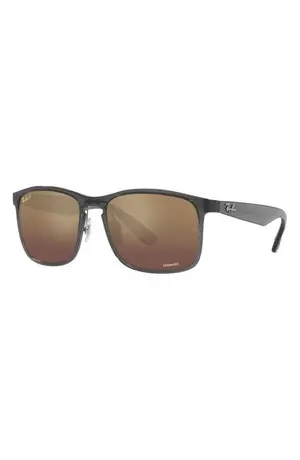 Ray-ban 58mm Rectangle Sunglasses - Grey
