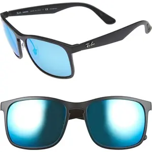 Ray-ban 58mm Rectangle Sunglasses - Matte Black/dnu