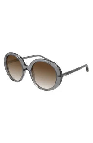 Chloé 54mm Gradient Round Sunglasses Grey/ Brown Gradient