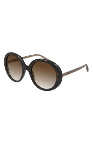 Chloé 54mm Gradient Round Sunglasses Havana/ Brown Gradient