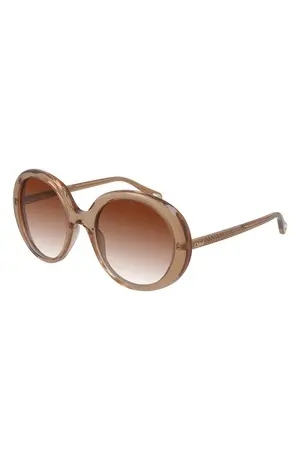 Chloé 54mm Gradient Round Sunglasses Orange/ Orange Gradient