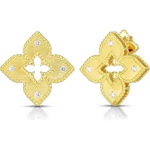 Roberto Coin Venetian Princess Diamond Earrings - Yellow Gold