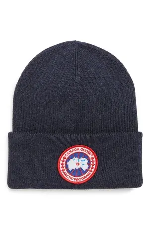 Canada Goose Arctic Disc Merino Wool Toque Beanie - Navy Heather