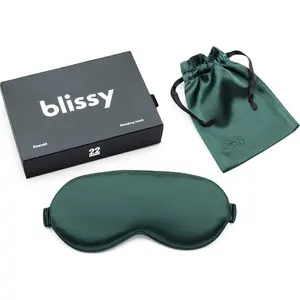 BLISSY Silk Sleep Mask Emerald