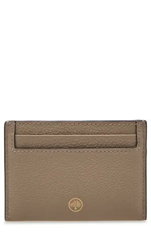 Mulberry Leather Card Case Solid Grey