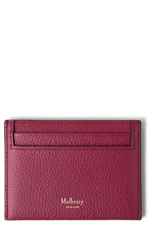 Mulberry Leather Card Case Wild Berry