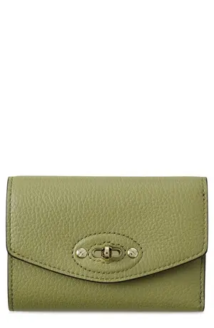 Mulberry Darley Folded Leather Wallet Summer Khaki