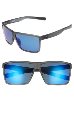 COSTA DEL MAR Rincon Polarized Sunglasses - Smoke Crystal/ Blue Mirror