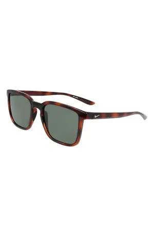Nike Circuit 55mm Square Sunglasses - Soft Tortoise/green