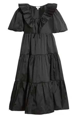Topshop Short Sleeve Taffeta Dress
