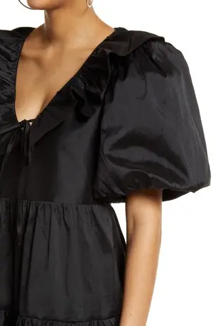 Topshop Short Sleeve Taffeta Dress