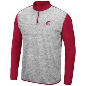 COLOSSEUM Heathered Gray/crimson Washington State Cougars Prospect Quarter-zip Jacket