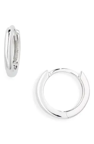 Bony Levy Essentials 14k Gold Huggie Hoop Earrings - White Gold