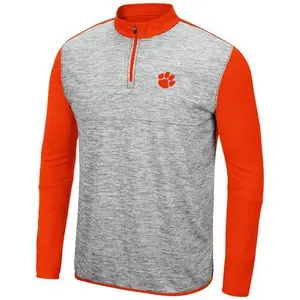 COLOSSEUM Heathered Gray/orange Clemson Tigers Prospect Quarter-zip Jacket