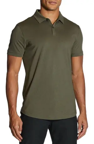 CUTS Trim Fit Cotton Blend Polo Pine