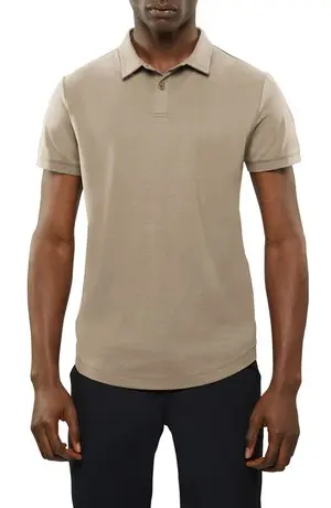 CUTS Trim Fit Cotton Blend Polo Stone