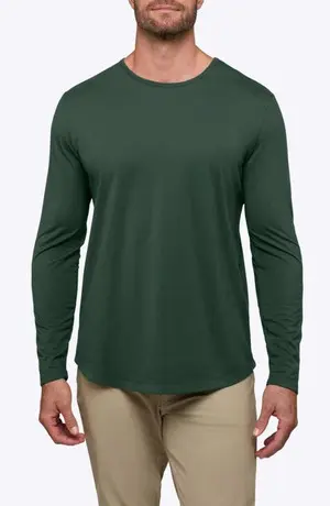 CUTS Ao Curved Hem Long Sleeve T-shirt - Hunter
