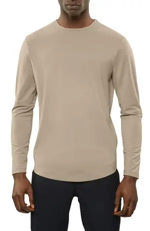 CUTS Ao Curved Hem Long Sleeve T-shirt Stone