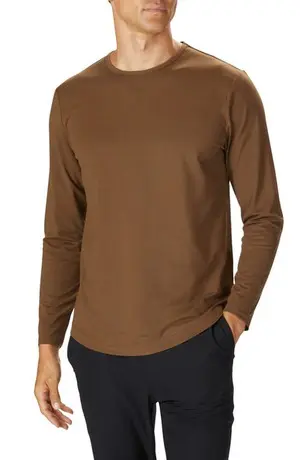CUTS Ao Curved Hem Long Sleeve T-shirt Teakwood