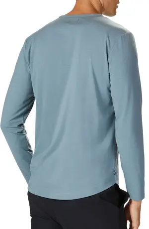 CUTS Ao Curved Hem Long Sleeve Henley - Breeze