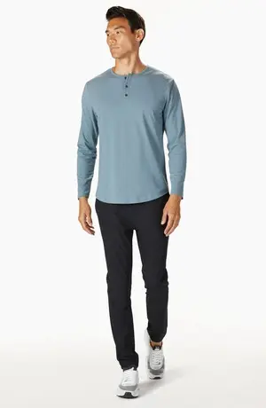CUTS Ao Curved Hem Long Sleeve Henley - Breeze