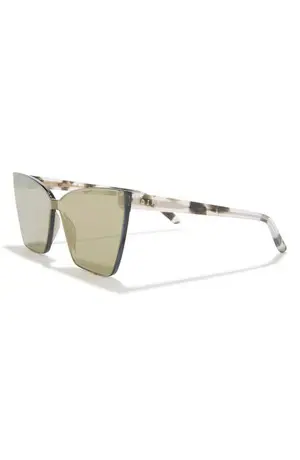 DIFF Goldie Oversized Cat Eye Sunglasses - Gold Tortoise/gold Flash